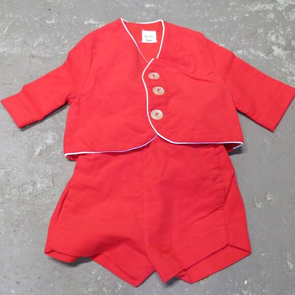 Vintage | Matching Sets | Sears Vtg Baby Boy Holiday Outfit Red ...